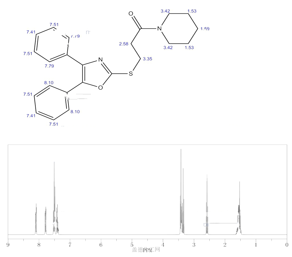 1-Propanone,3-[(4,5-diphenyl-2-oxazolyl)thio]-1-(1-piperidinyl)- 60246 ...